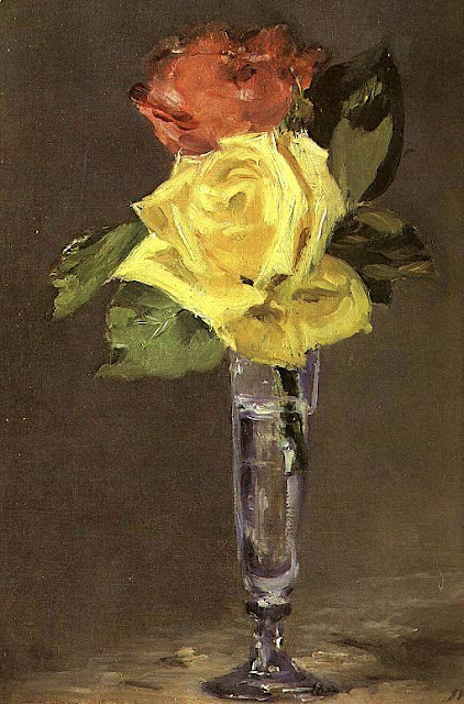 Edouard Manet (1832-1883) Roses dans un verre de champagne 1882 ...