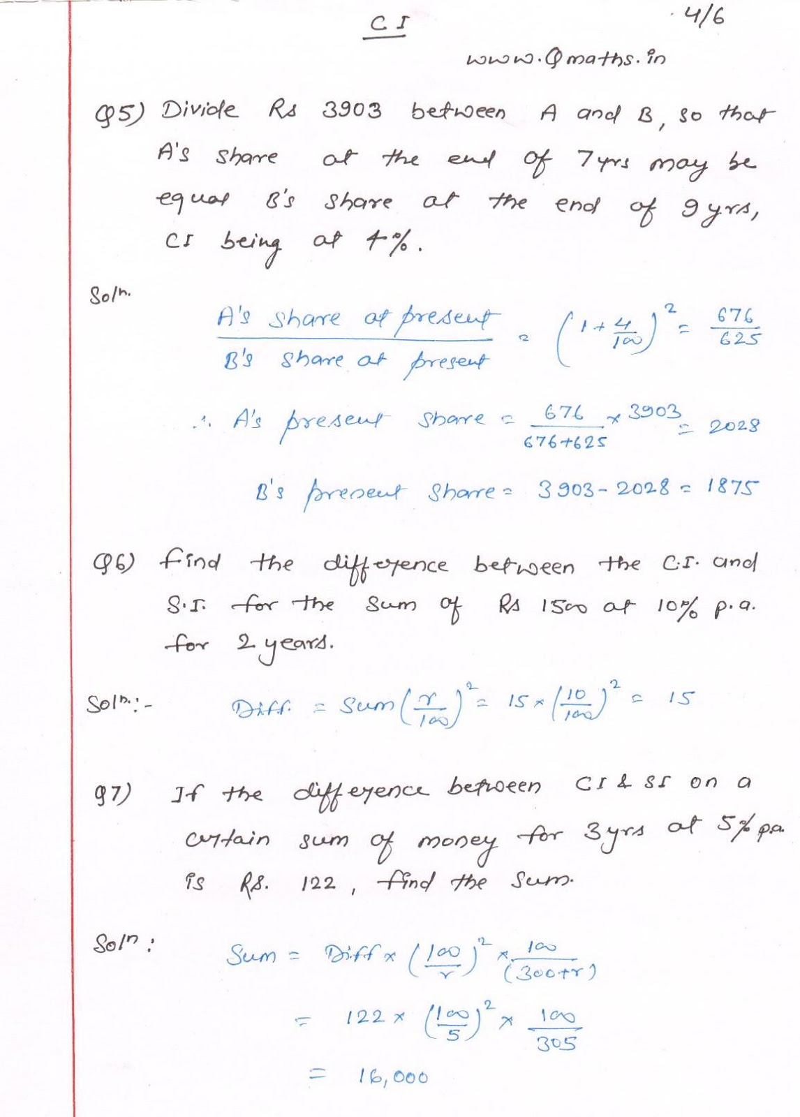 Compound Interest SSC CGL Most Important Questions: