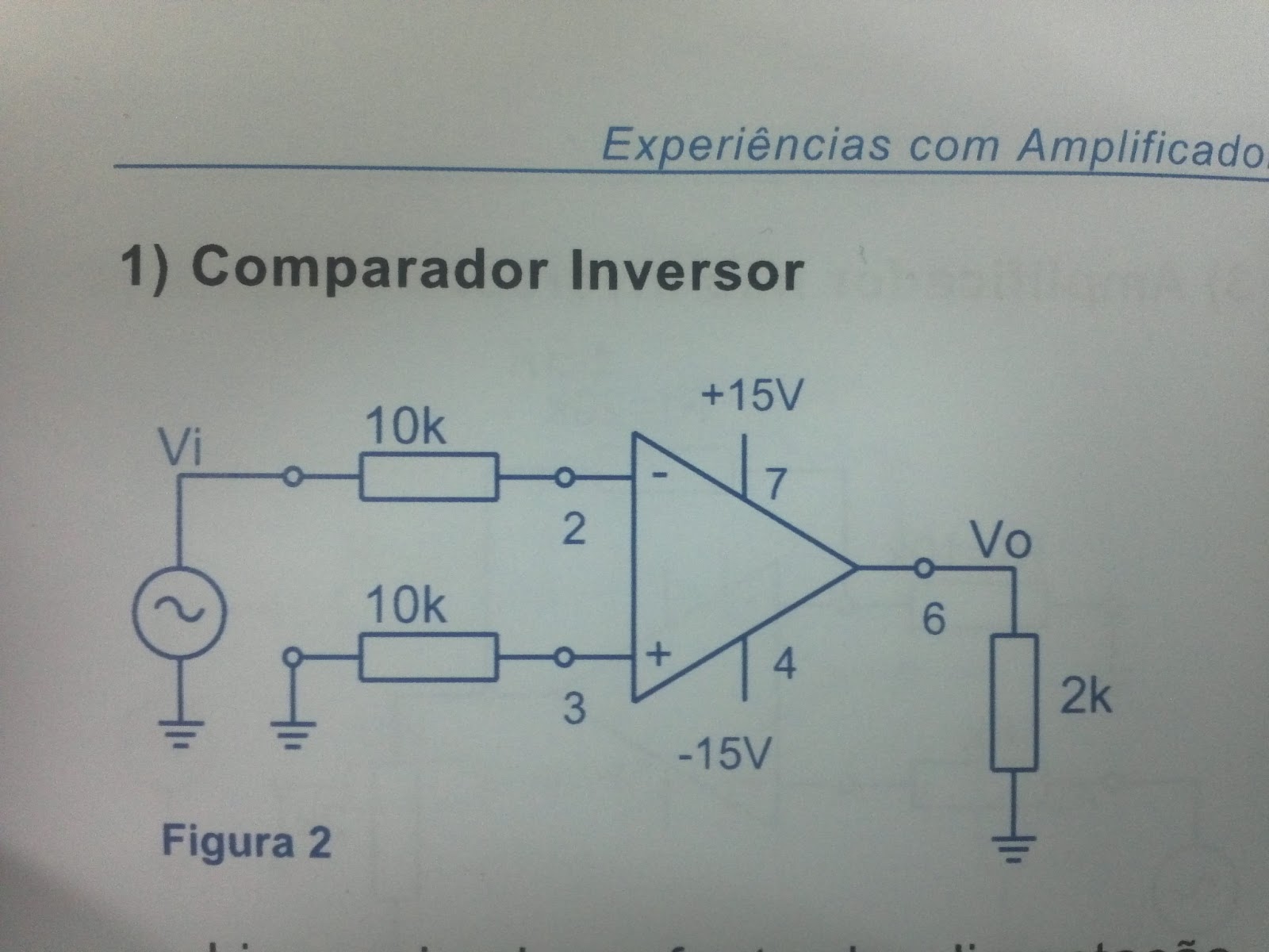 Aulas de Eletrónica: Comparador Inversor (comparator inverter)