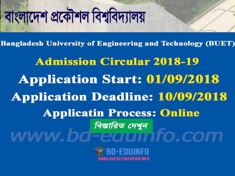 Bangladesh University of Engineering and Technology (BUET) Admission ...