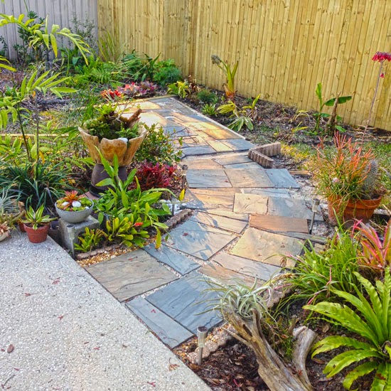 The Rainforest Garden: Before and After my Slate Path