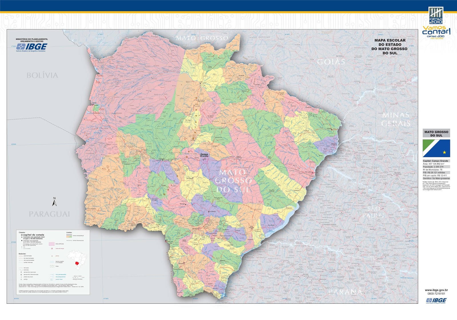 Mato Grosso do Sul | Mapas do Mato Grosso do Sul - Geografia Total™