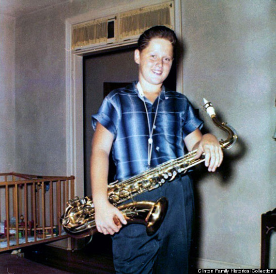 Young Bill Clinton with his saxophone, 1958 ~ vintage everyday