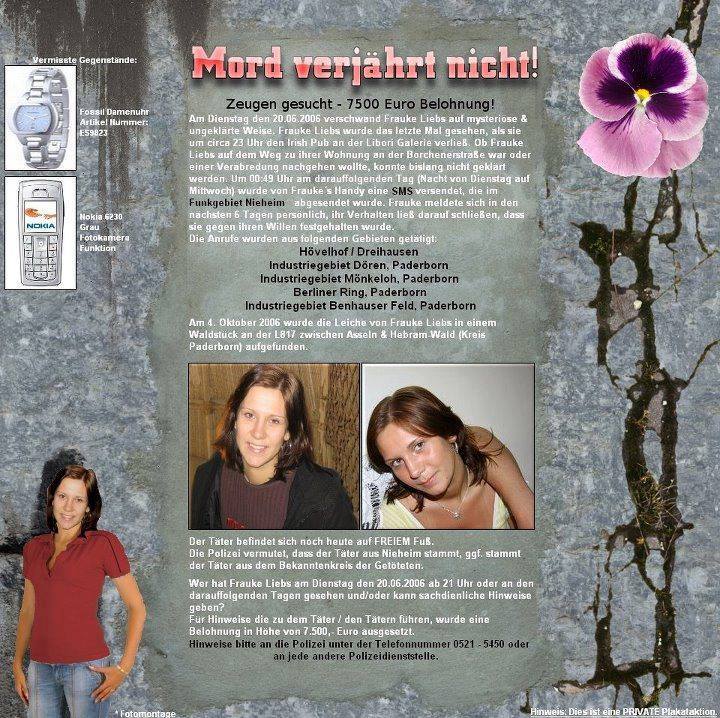 Der Mordfall Frauke Liebs ist ein ungeklärter Kriminalfall aus dem Raum ...