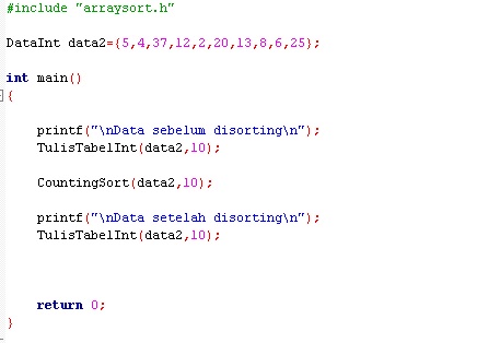 Artlogi: Array - Sorting data dengan Counting Sort