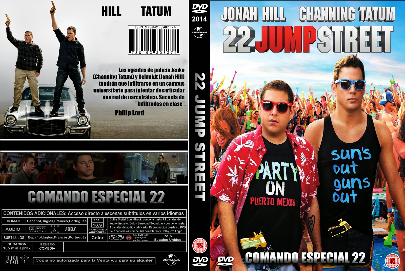 PB | DVD Cover / Caratula FREE: 22 JUMP STREET - DVD COVER 2014 ESPAÑOL (*)