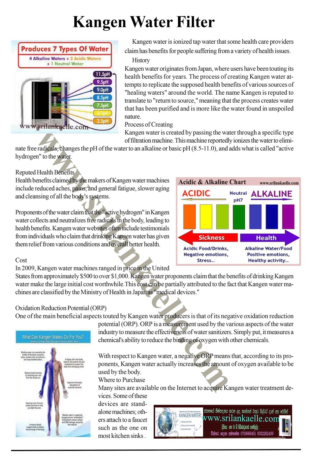 Kangen Water in Sri Lanka