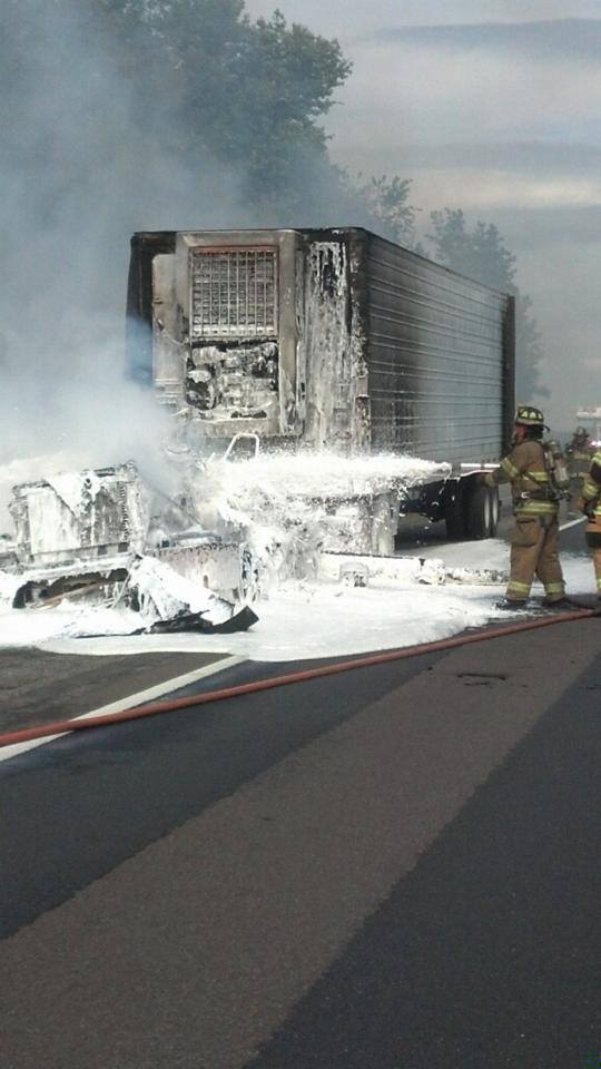 Tractor Trailer Fire Shuts Down 81 South