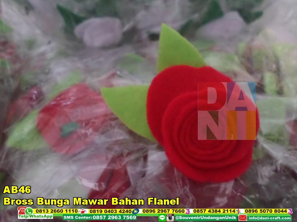 Bros Bunga Mawar Bahan Flanel | Souvenir Pernikahan