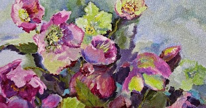 Pat Warren Fine Art: Floral Art Painting,Purple, Pink Flower Art ...
