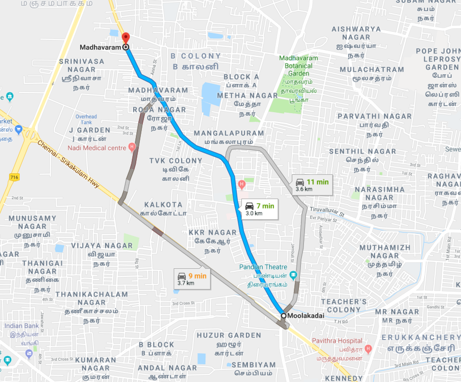 Moolakadai - Madhavaram New Bus Stand - Share Auto Routes – Chennai ...