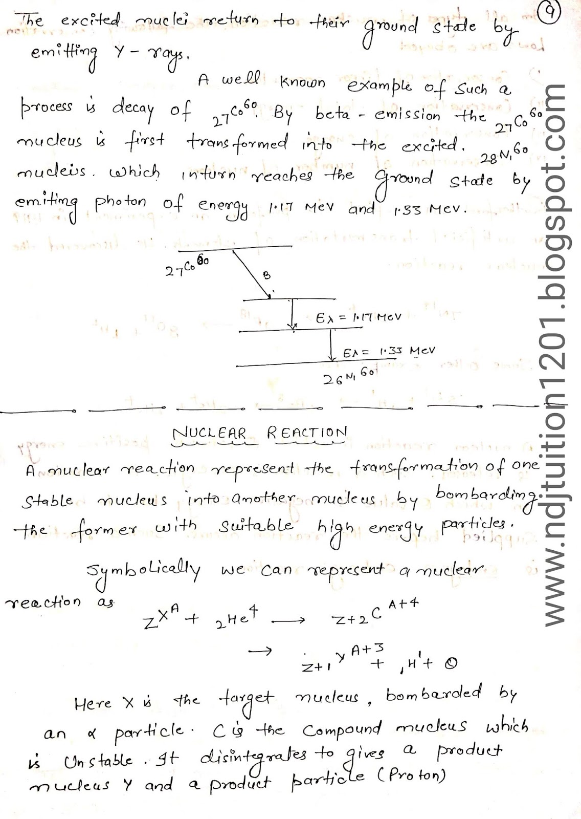 NUCLEI HANDWRITTEN NOTES FOR CLASS 12TH PHYSICS