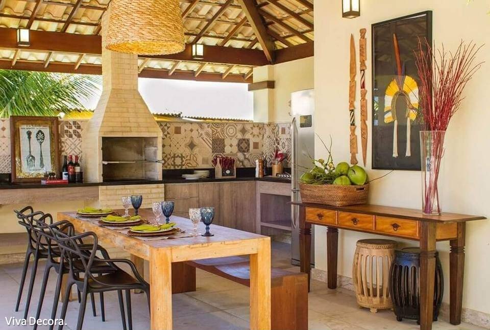 ÁREA COM CHURRASQUEIRA RÚSTICA: 33 IDEIAS PARA TE INSPIRAR