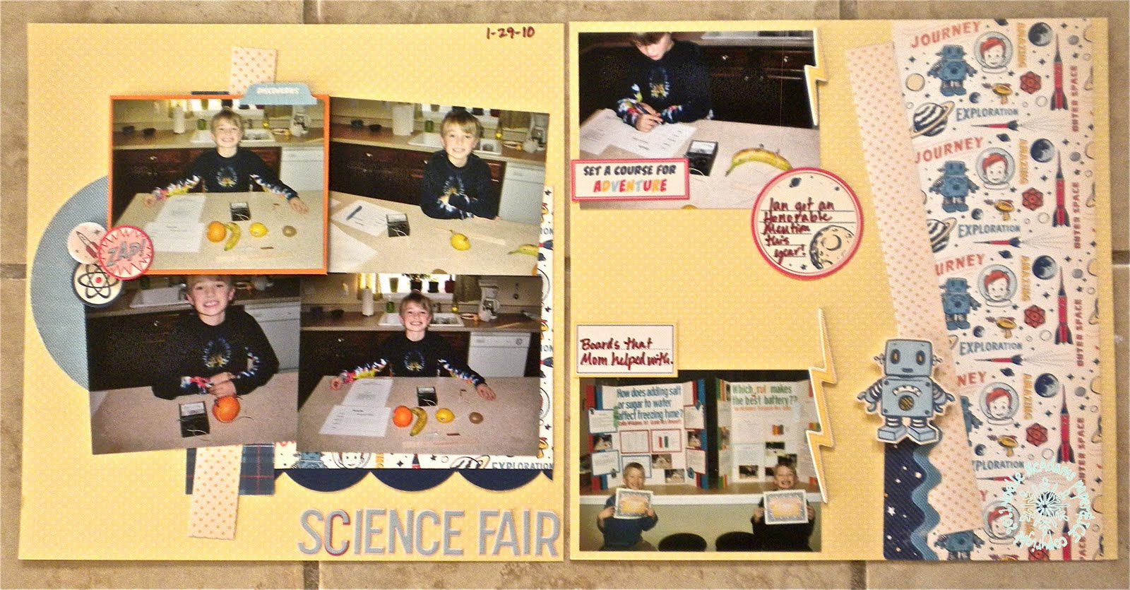 paper & ICE: Science Fair Scrapbook pages