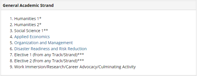 General Academic Strand - K-12 General Info & Curriculum Guide