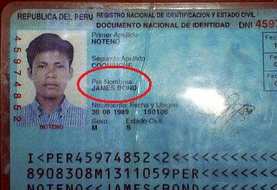 Inner-Freak : | Los nombres más “raros” registrados en el Reniec (Perú)