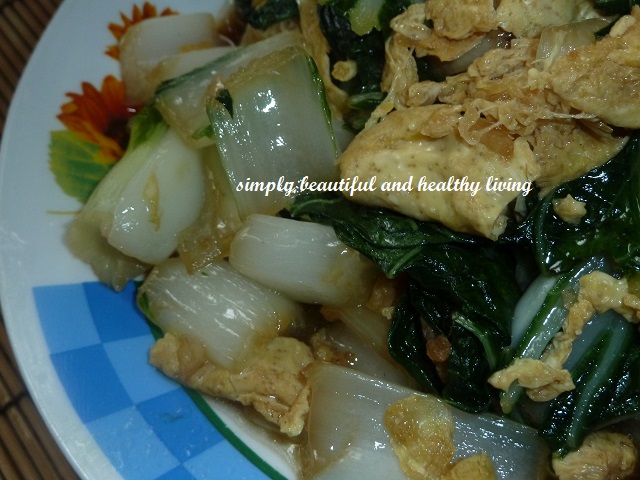 Stir Fried Da Bai Chai (Bak Choy) with Dried Shrimps and Egg | Beauty ...