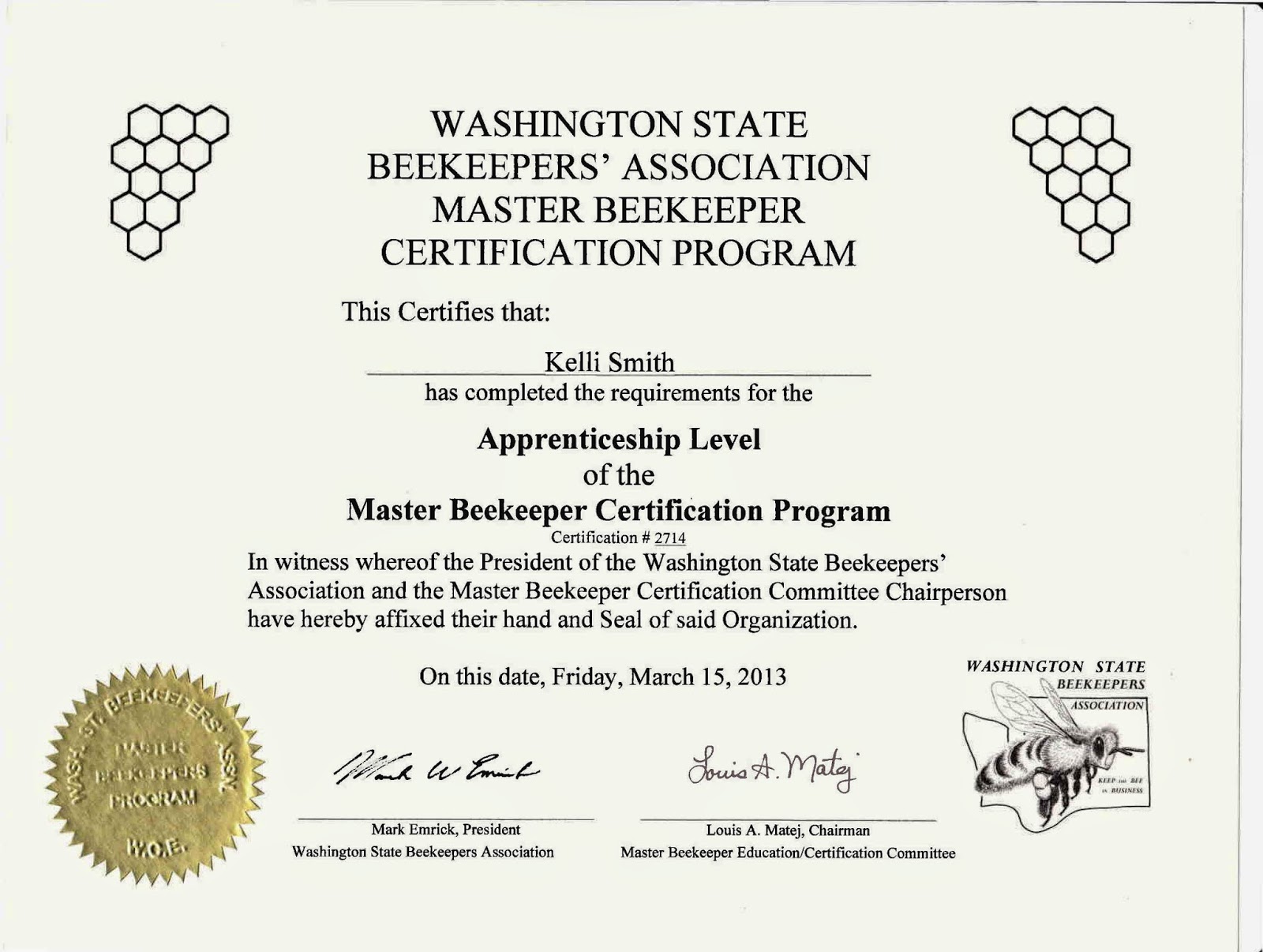 Diary of a newbie semi-urban farm & garden: Apprentice Beekeeping certificate