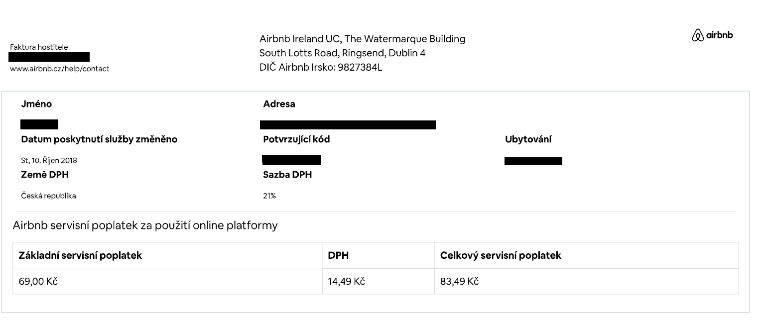 Airbnb, identifikovaná osoba a faktury ~ Tomas Adl