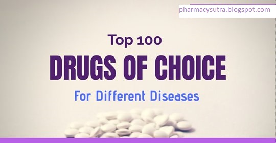 Pharmacysutra : Top 100 Drugs Of Choice For Different Diseases