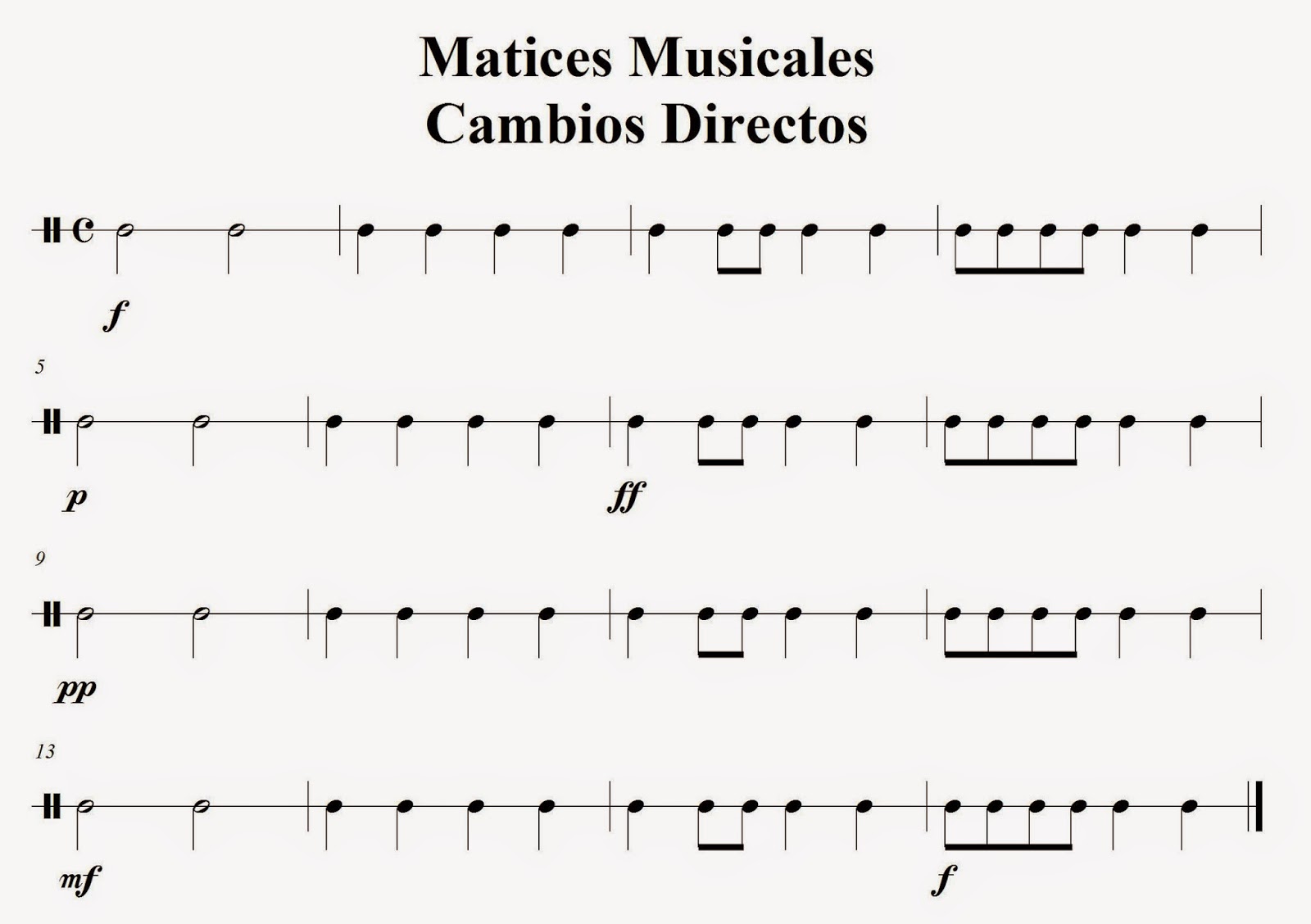 Rítmica Musical Simple: Plan 8, Los Matices Musicales