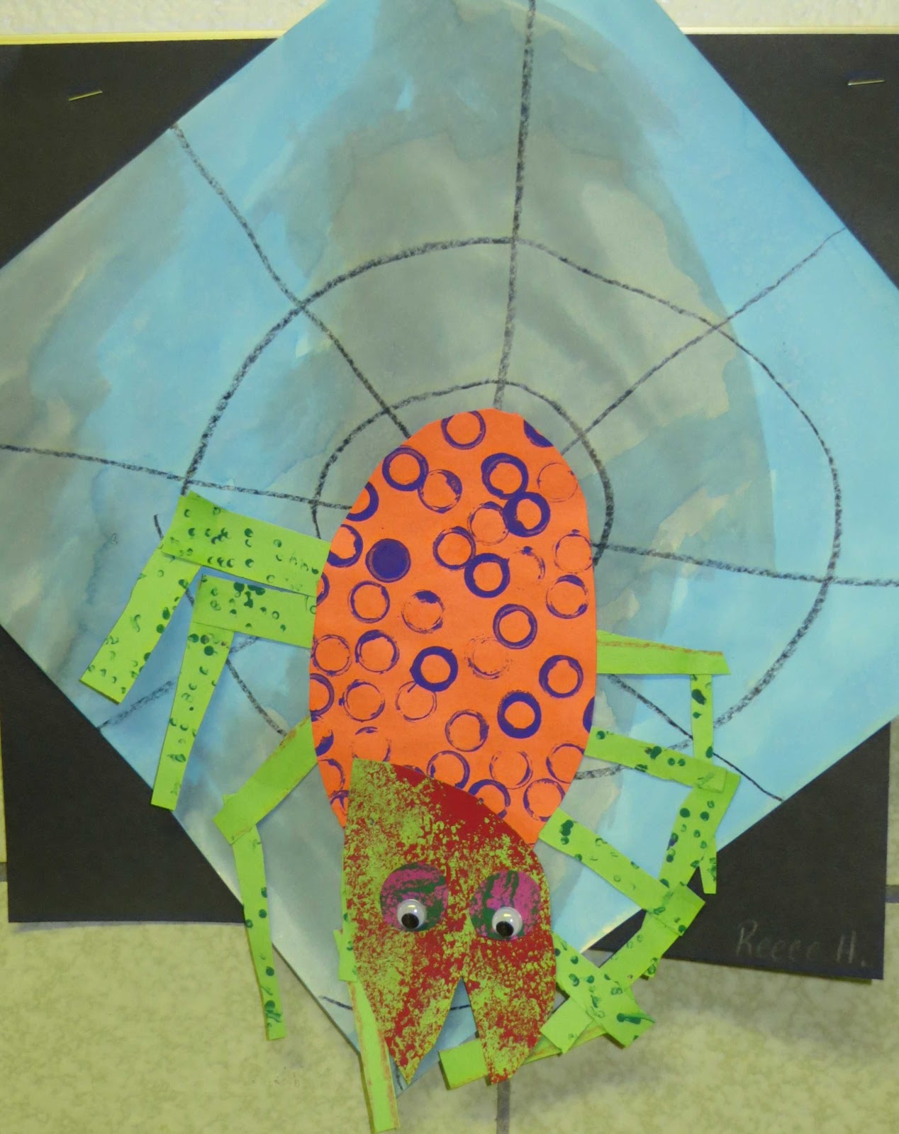 Nichols Art 2012-2013: Mixed Media Spider Collage - First Grade