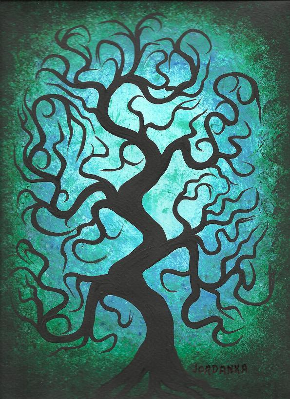 Original art by Jordanka Yaretz: New green tree paintings
