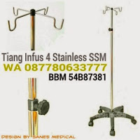 Sanes Medical: Tiang Infus 4 Stainless SSM ( 5 roda)