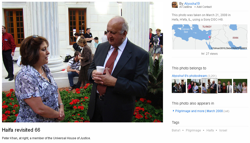 Peter Khan in Haifa - He was born to Indian Muslim Parents. | Baha'i ...