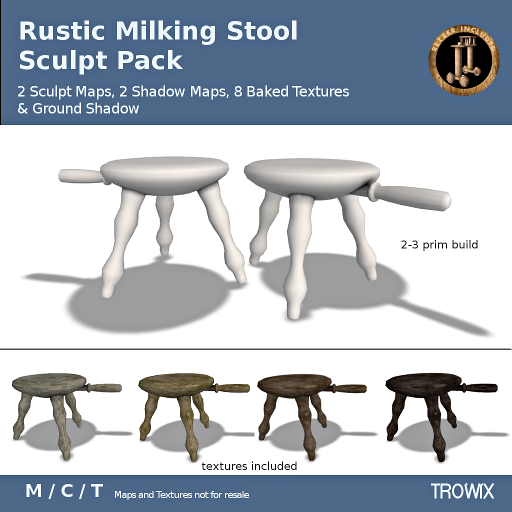 Trowix: Rustic Milking Stool with Handle