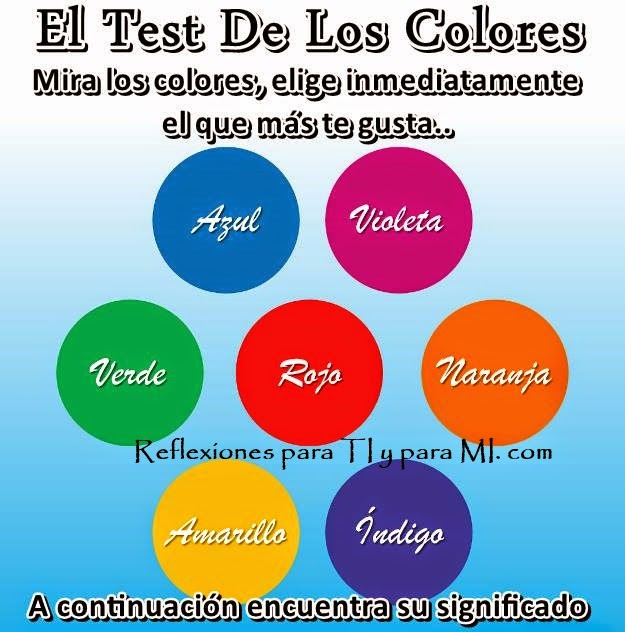 Reflexiones para TI y para MÍ: -** El Test de los COLORES