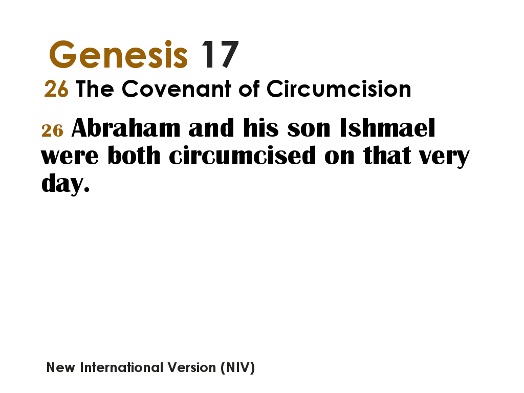 Genesis 17:26 The Covenant of Circumcision