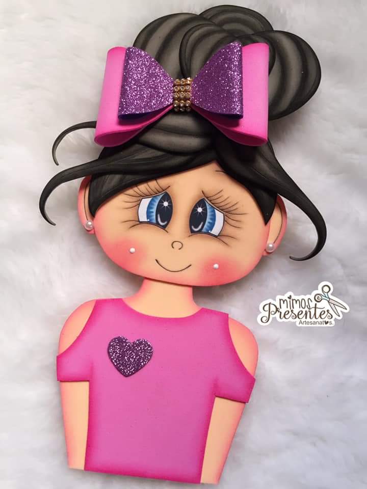 Boneca de EVA com Molde para Decoração Quarto Menina Painel - Ideias ...