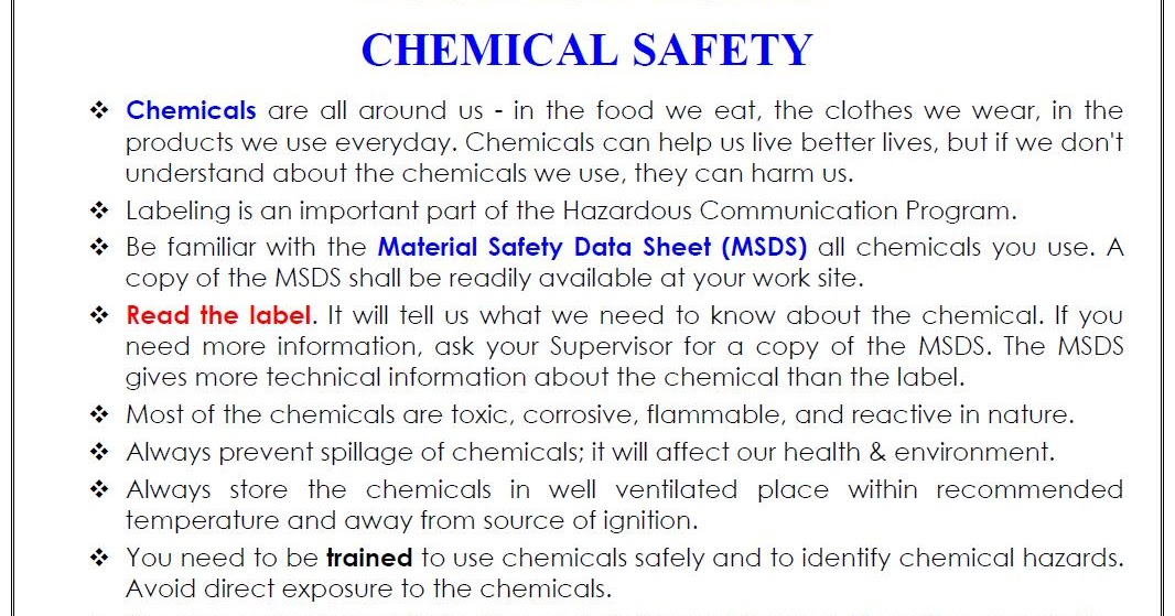 HSE Tech Solutions: Chemical Safety