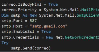 Error al enviar email con autentificación de Gmail - VBpuntoNET