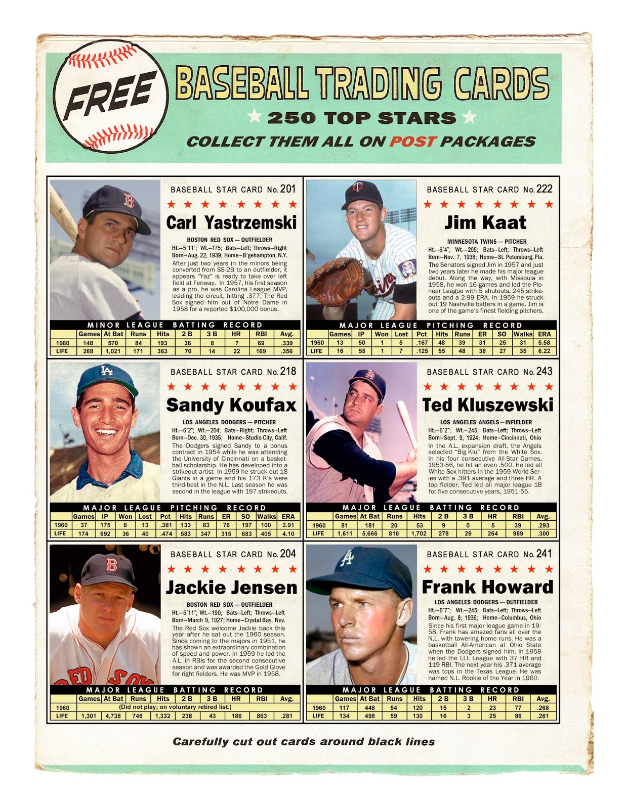 Bob Lemke's Blog: 1961-63 Post cereal box-back card project begins