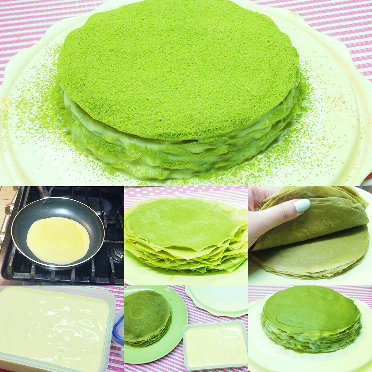 Green Tea Mille-Crêpe Cake