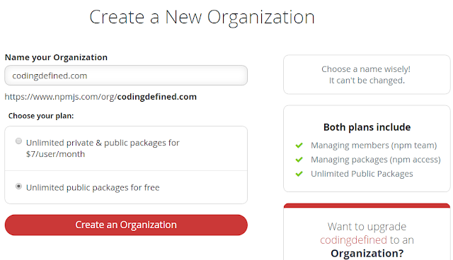 Getting started with free npm Orgs - Coding Defined Getting started with free npm Orgs - Coding Defined