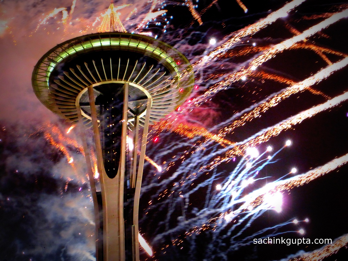 Colors of Seattle Space Needle ~ LENS (Like, Enjoy, Navigate, Share)