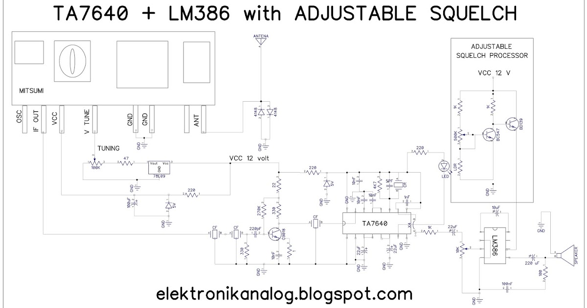 elektronika-analog: VHF FM Receiver IC TA7640 / KIA6040 dengan fungsi ...