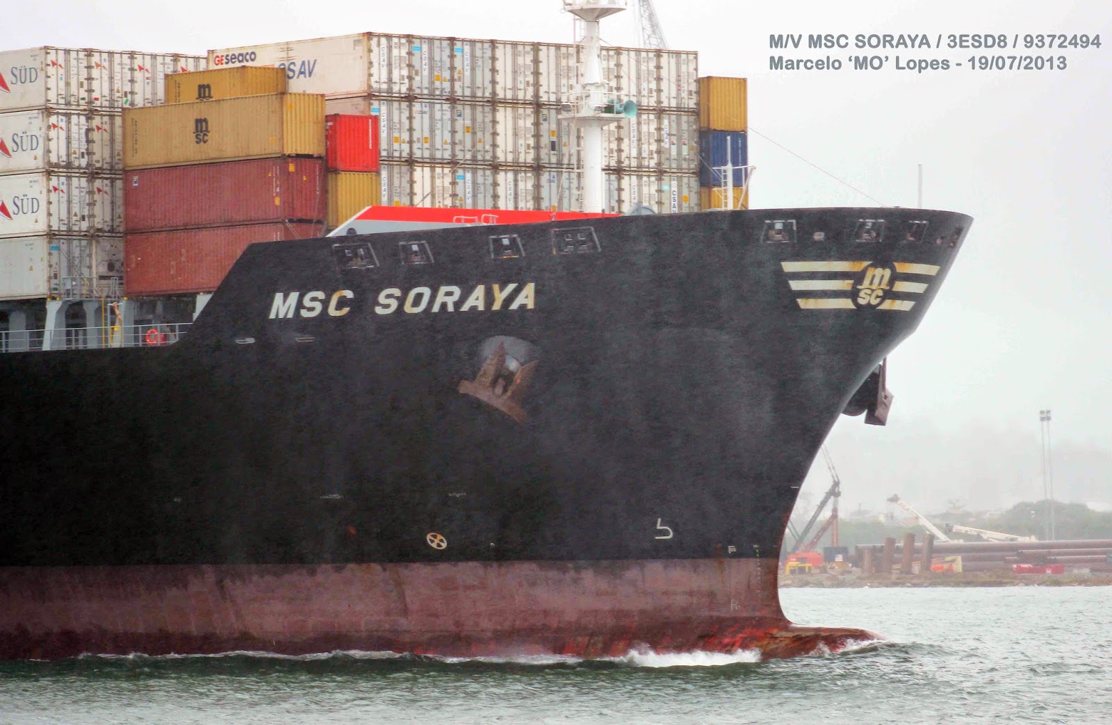 Santos Shiplovers: M/V MSC Soraya / 3ESD8 - Suspendendo de Santos - 19 ...