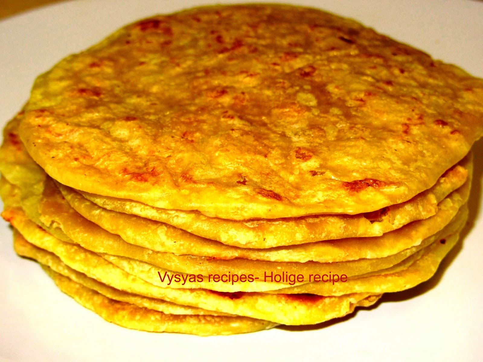 Puran Poli - Bobbatlu- Step Wise Pictures - obbattu recipe - holige ...
