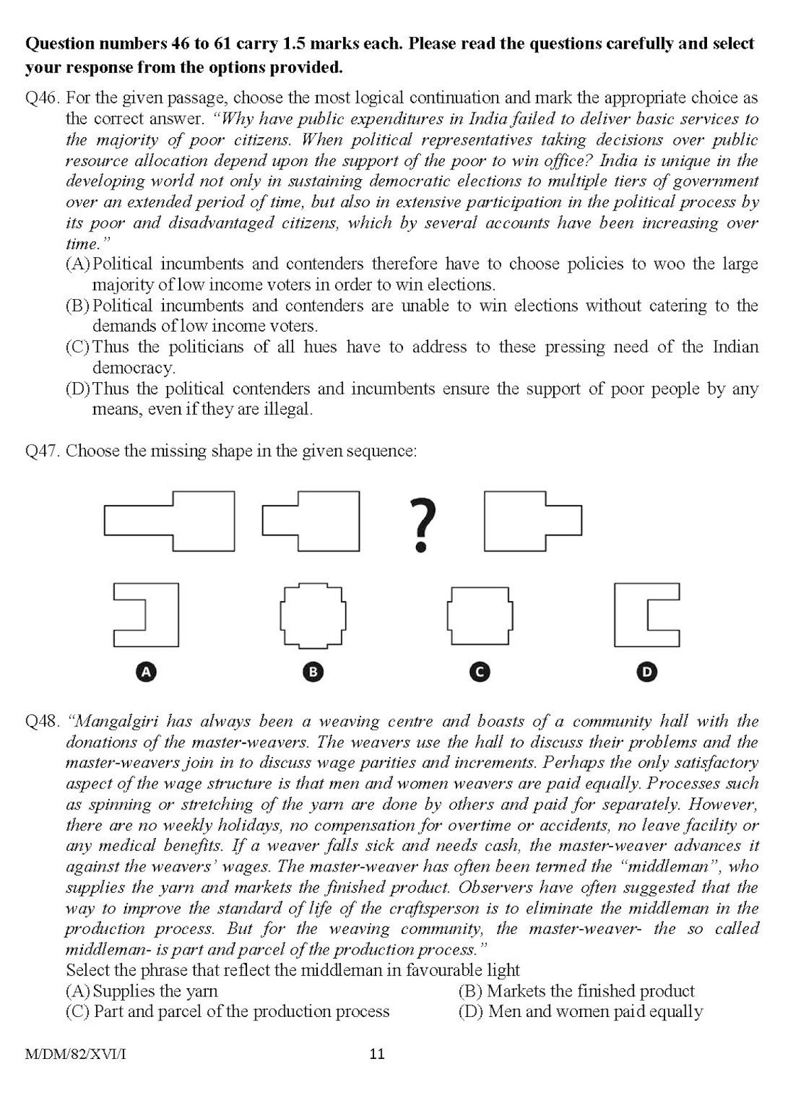 NID M.Des Sample Test Paper