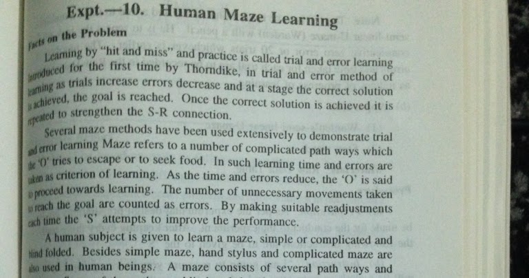 DEEP: BSW 1st year Experiment on human maze learning