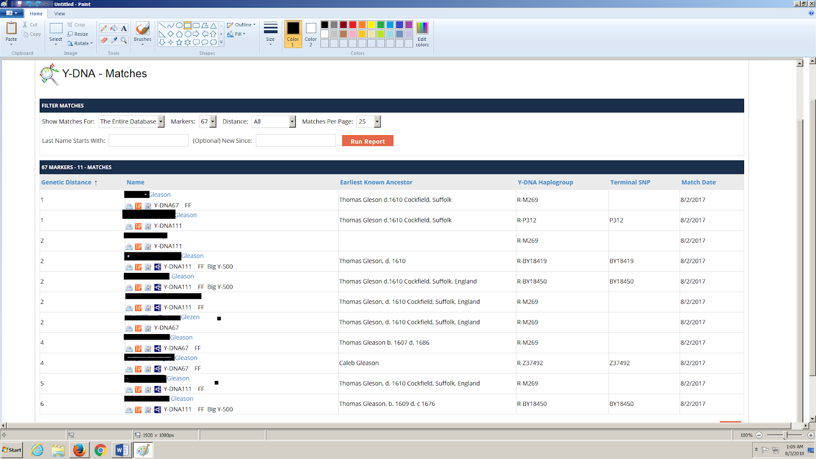 Our Ward - errrr - Gleason Family Tree: August 2018