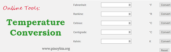 Online Tool: Temperature Measurement Conversions | PinoyBIX Engineering ...