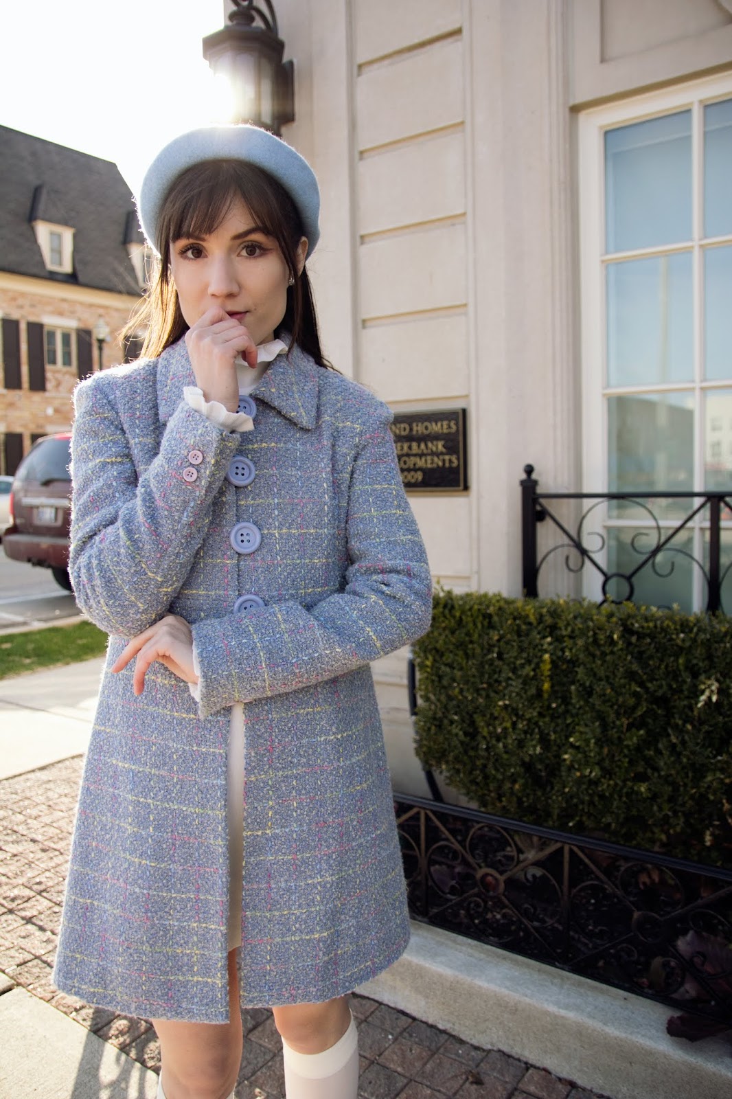 Tweed Light Blue Jacket | Carolina Pinglo