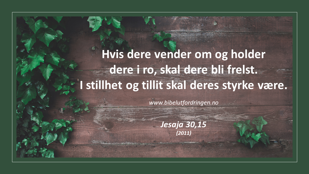 Bibelutfordringen: Jesaja 30,15