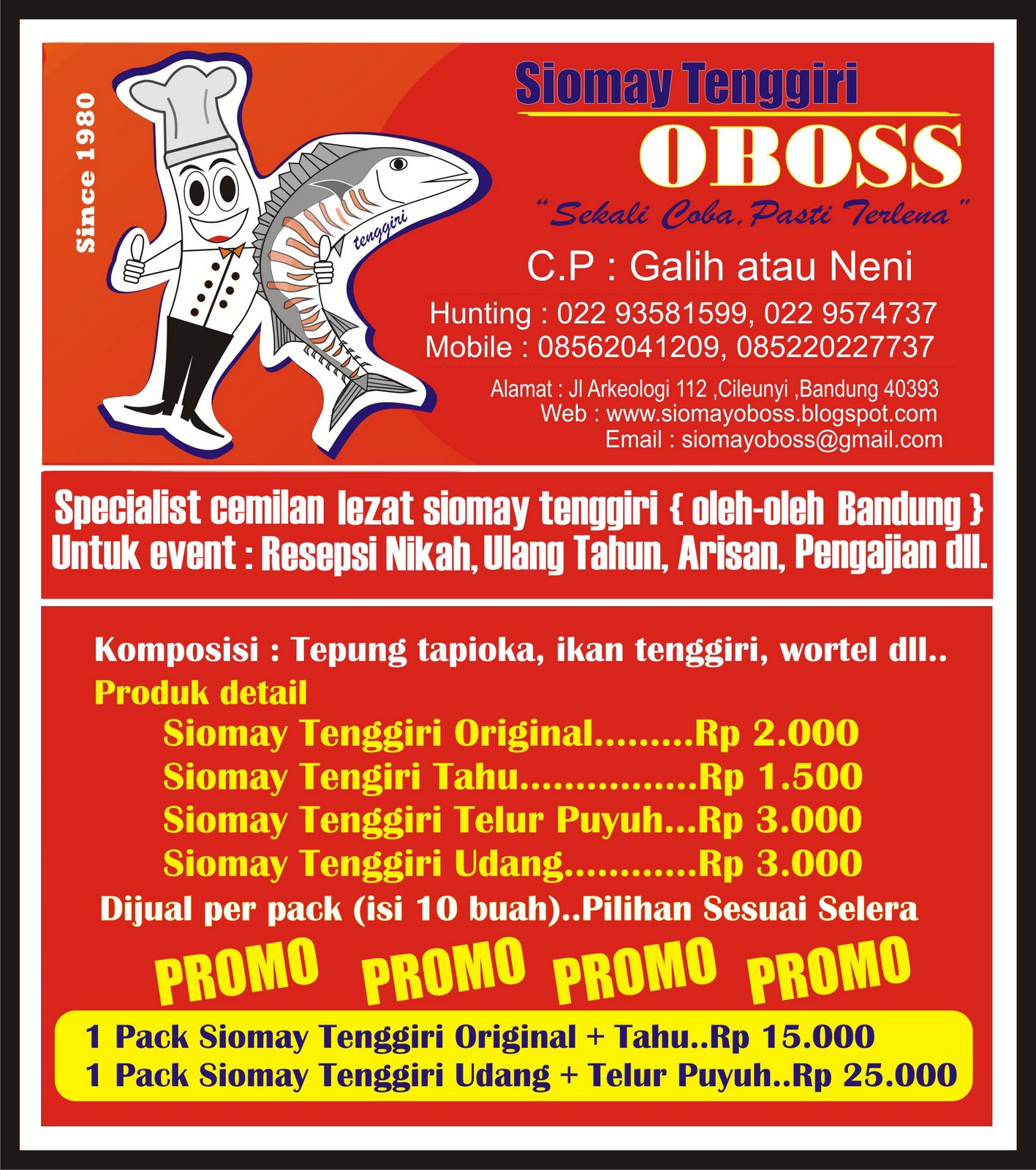 Jual Siomay Bandung Enak - Siomay Tenggiri OBOSS: Produk Detail Siomay ...