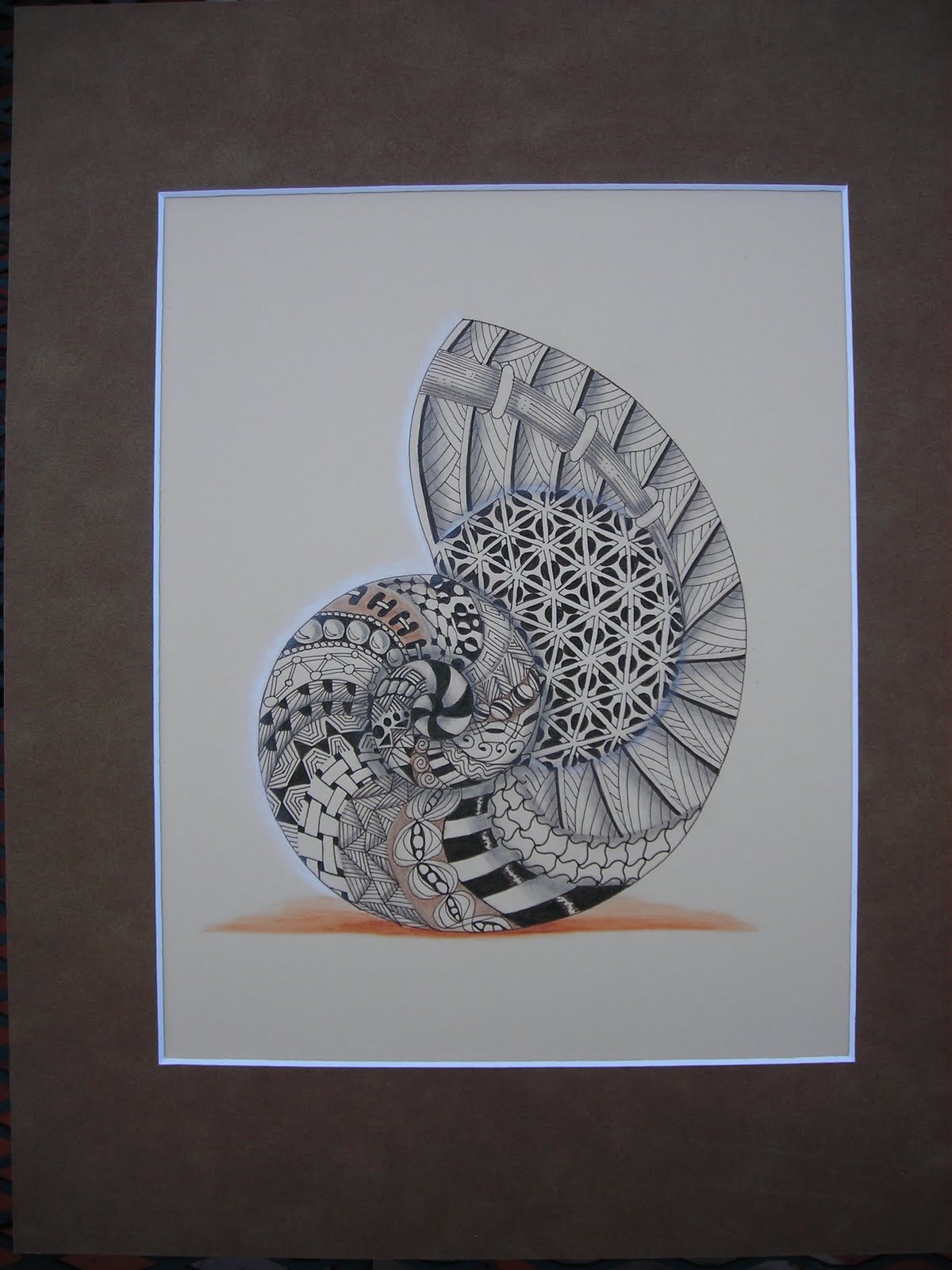 Tangled Ink Art : Nautilus Shell